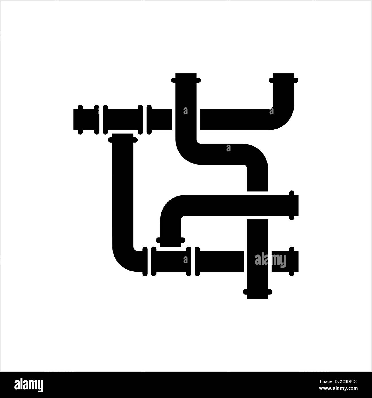 Pipe Icon, Pipe Fitting Icon, Water, Gas, Oil Pipeline, Plumbing Work ...