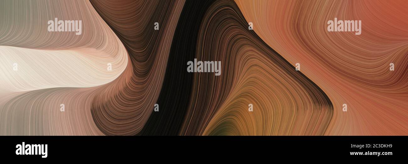 art decorative curves banner design with pastel brown, sienna and very ...