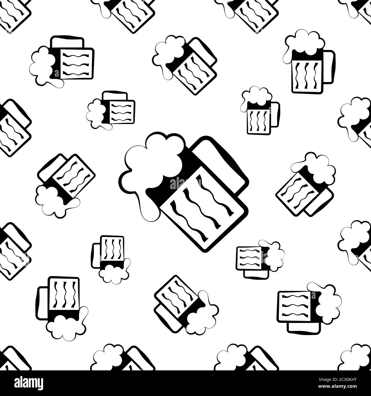 Beer Mug Icon Seamless Pattern Vector Art Illustration Stock Vector ...