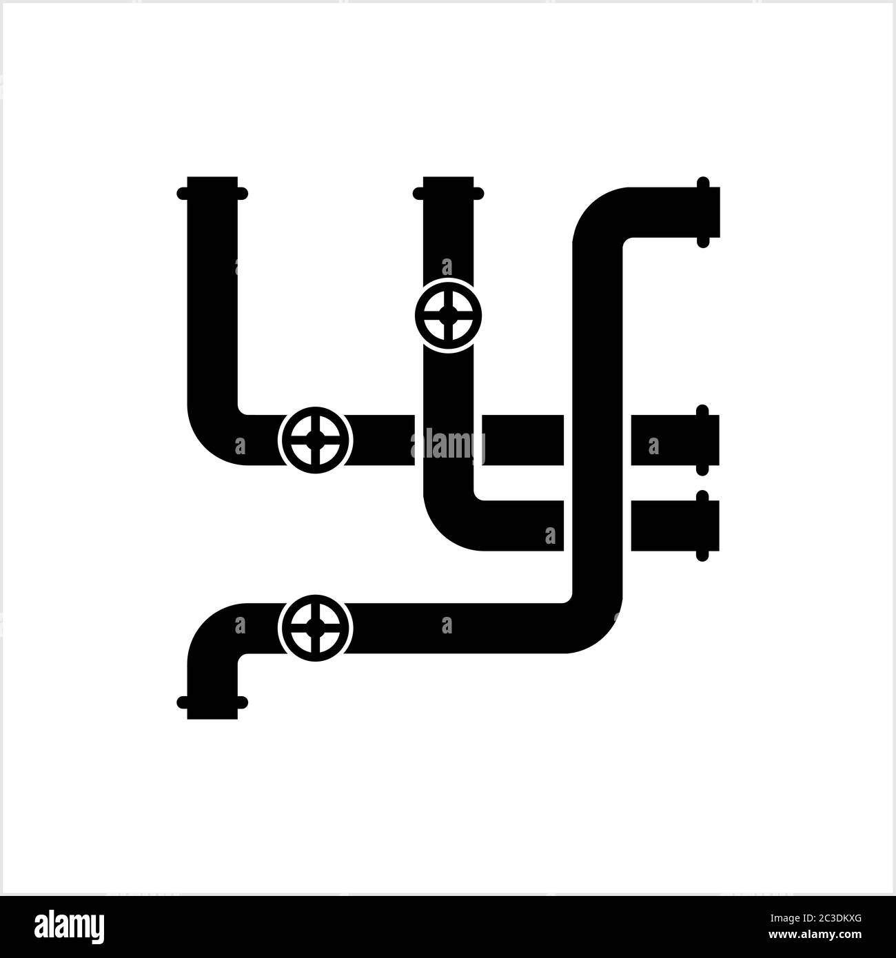 Pipe Icon, Pipe Fitting Icon, Water, Gas, Oil Pipeline, Plumbing Work ...