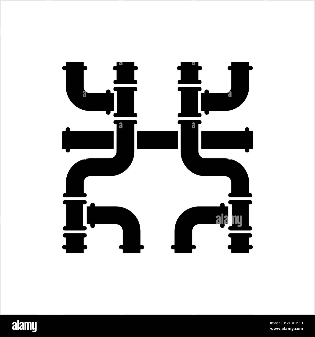 Pipe Icon, Pipe Fitting Icon, Water, Gas, Oil Pipeline, Plumbing Work ...