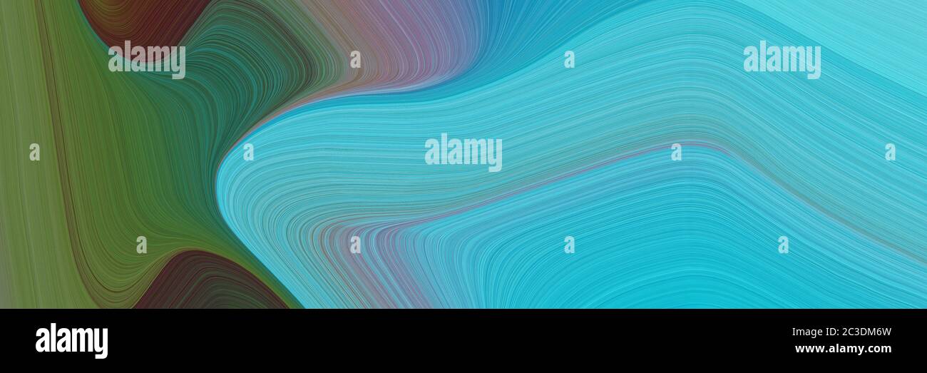 liquid colorful waves header design with medium turquoise, dark olive ...