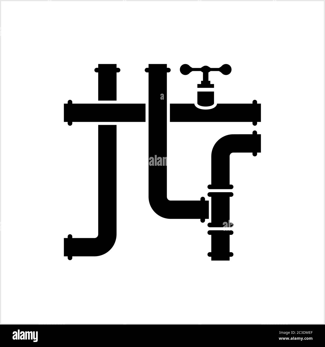 Pipe Icon, Pipe Fitting Icon, Water, Gas, Oil Pipeline, Plumbing Work ...