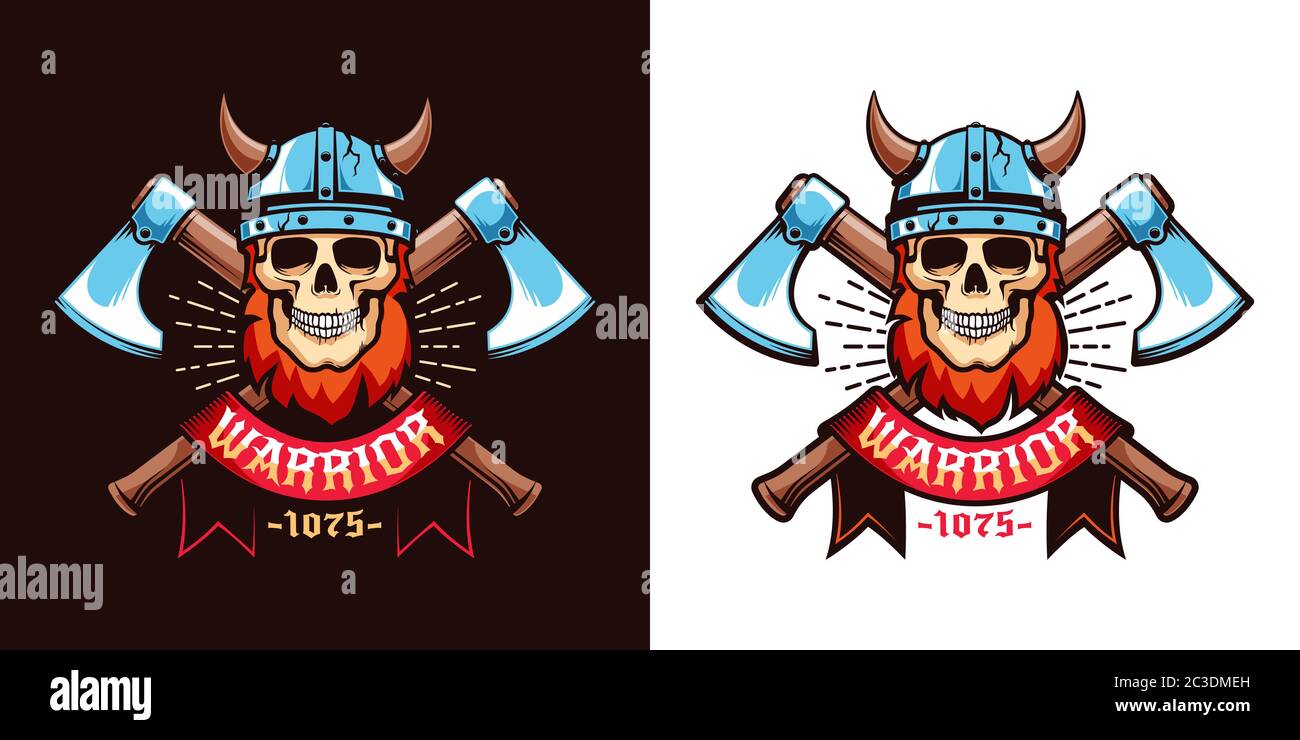 Nordic warrior skull Stock Vector Images - Alamy