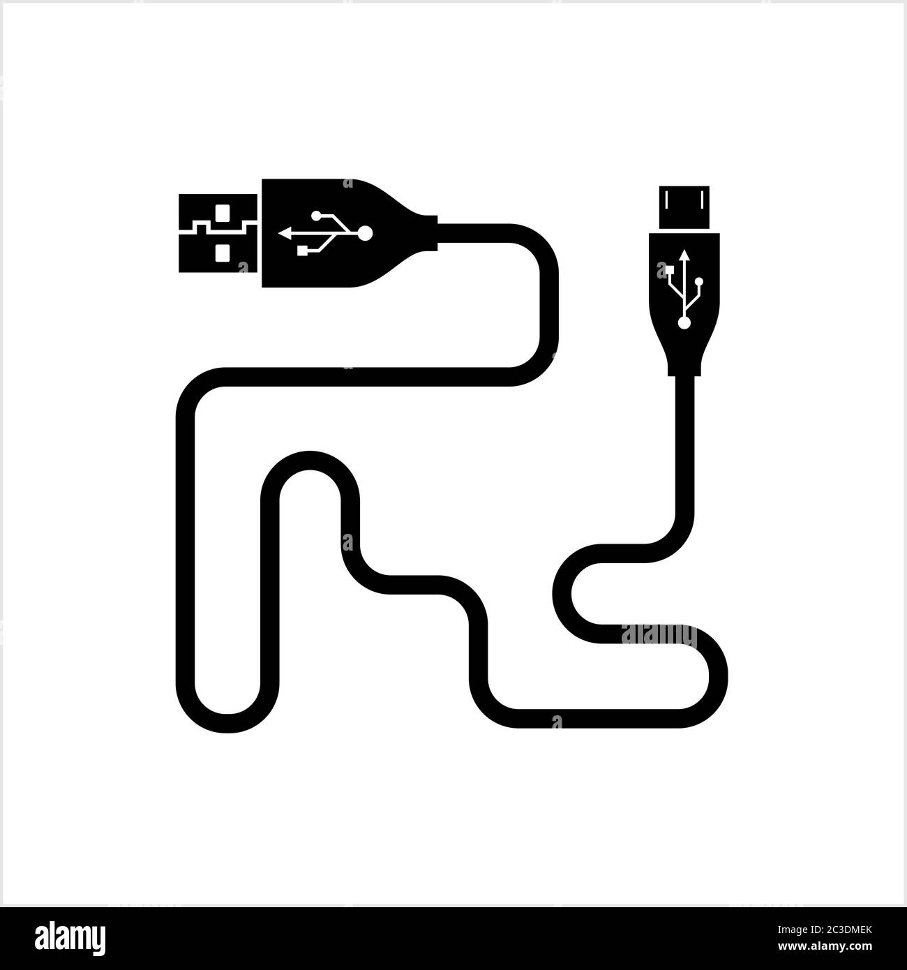 Micro Usb Cable, Usb Cable Vector Art Illustration Stock Vector Image ...