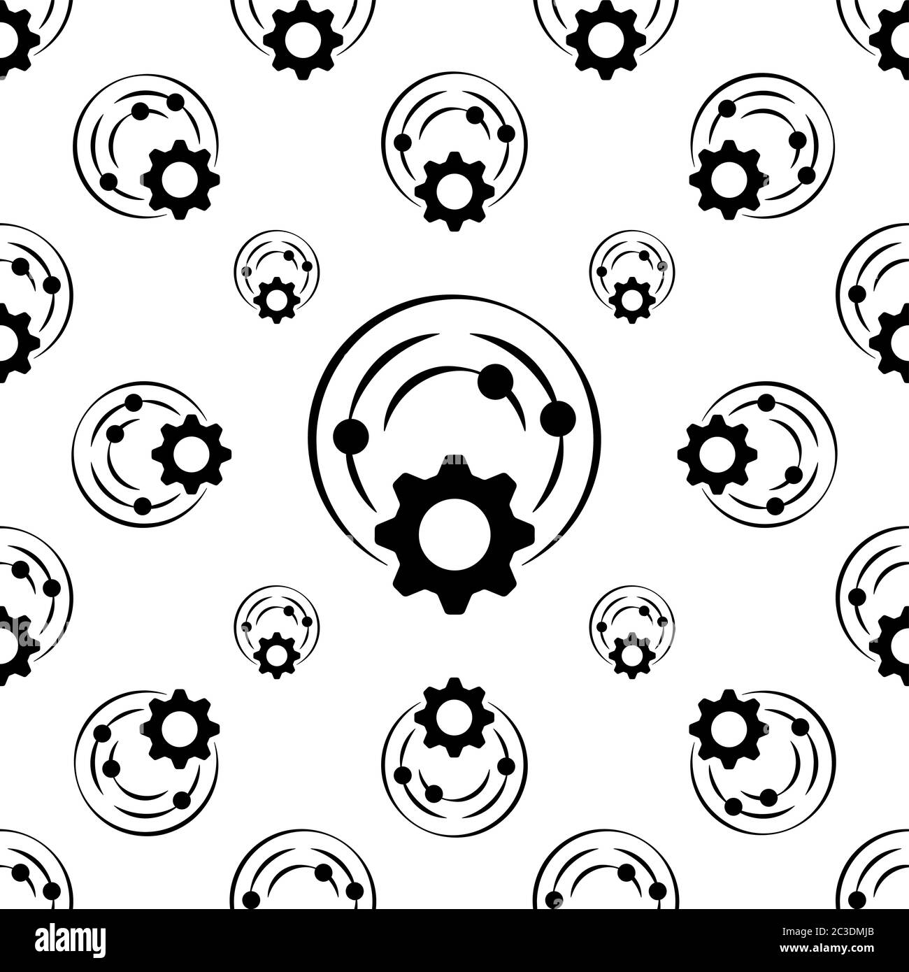Setting Icon Seamless Pattern, Gear, User Preference Setting Vector Art ...