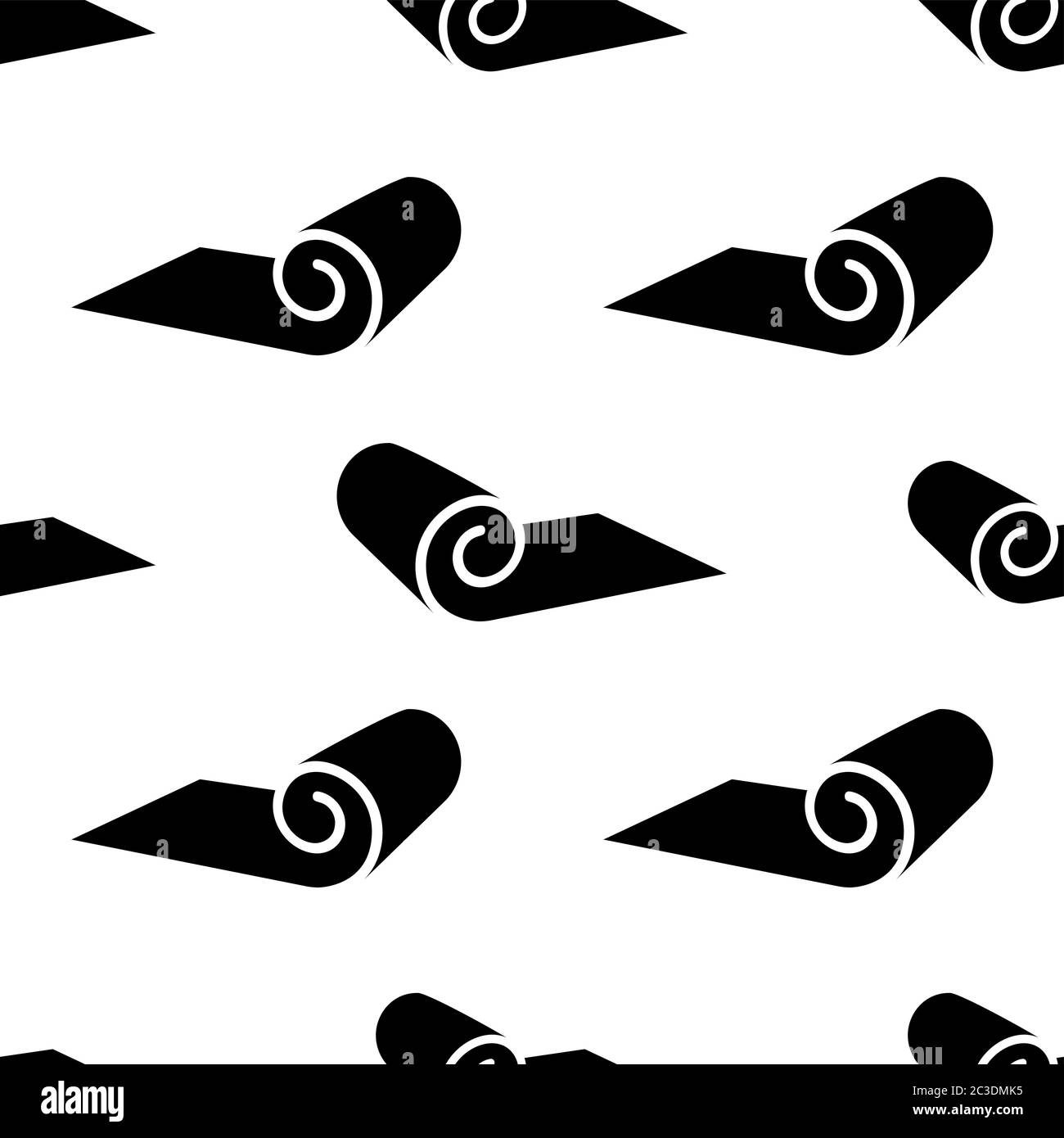 Roll Icon Seamless Pattern, Mat, Rug, Carpet Or Paper Roll Icon Of ...