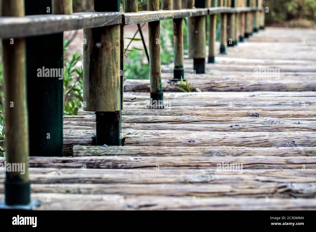 A Wooden Bridge Handmade Structure to Cross Over Stock Photo - Alamy