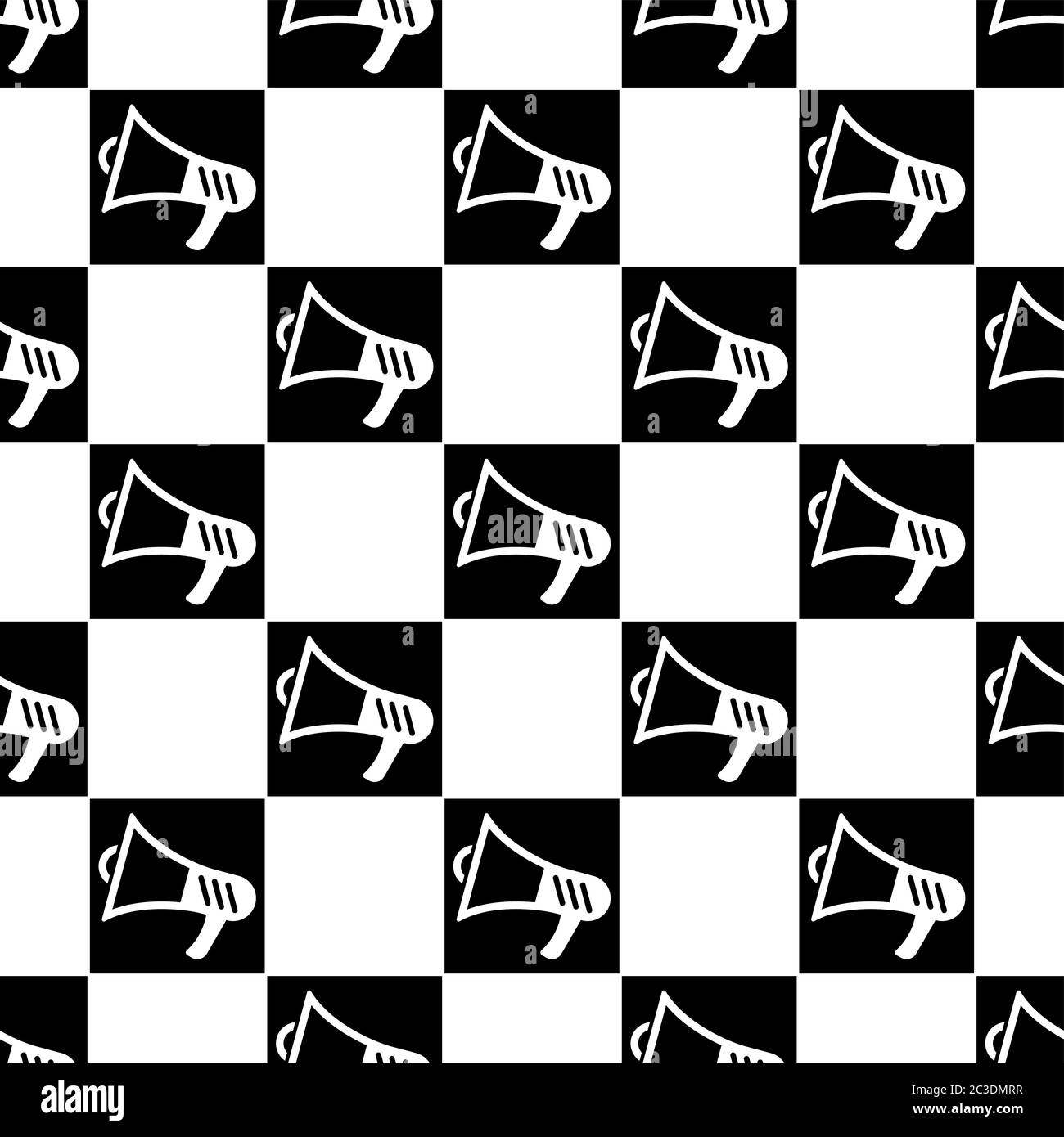 Megaphone Icon Seamless Pattern, Megaphone Vector Art Illustration ...