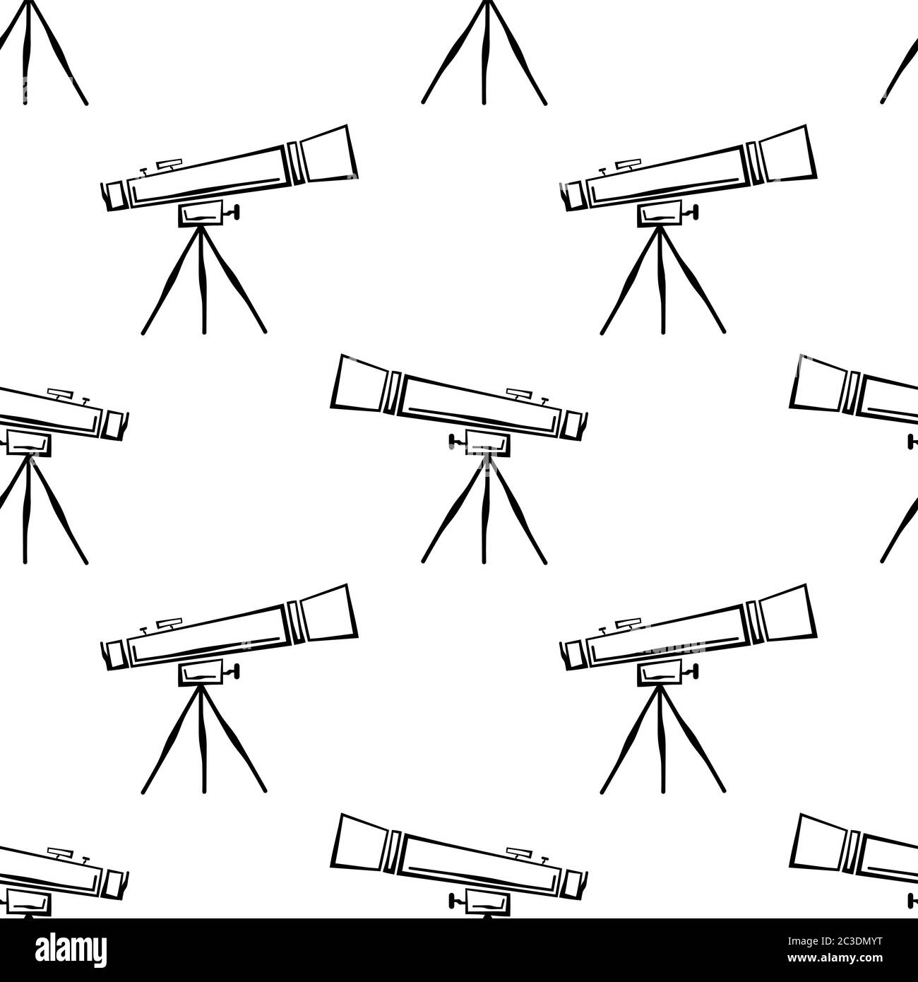 Telescope Icon, Telescope Seamless Pattern Vector Art Illustration ...