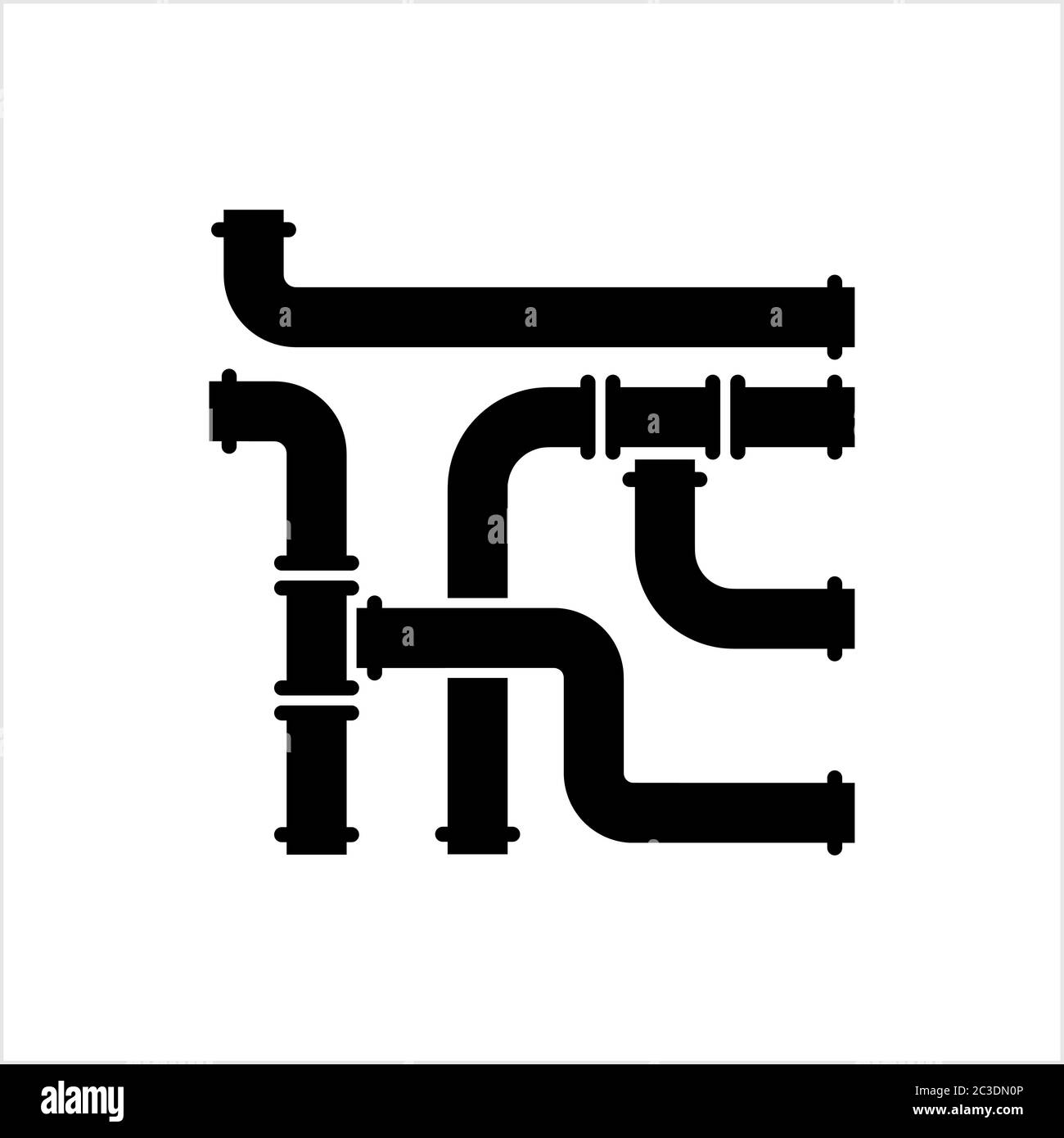 Pipe Icon, Pipe Fitting Icon, Water, Gas, Oil Pipeline, Plumbing Work ...