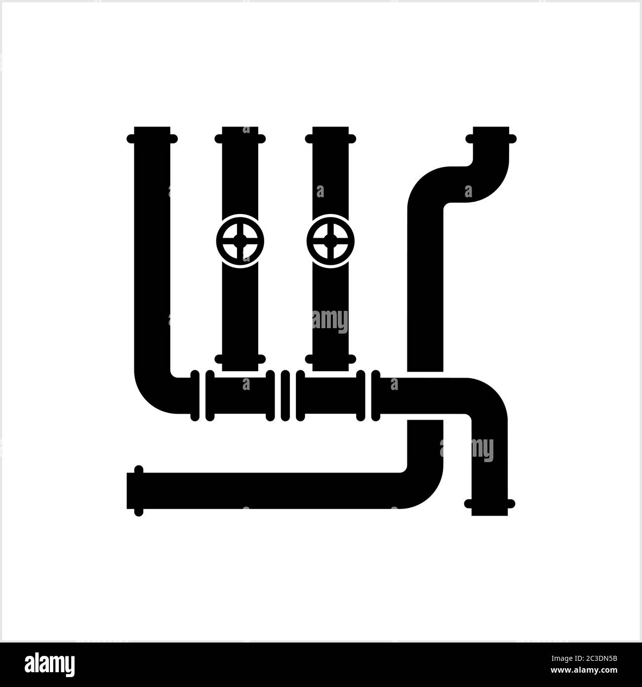 Pipe Icon, Pipe Fitting Icon, Water, Gas, Oil Pipeline, Plumbing Work ...