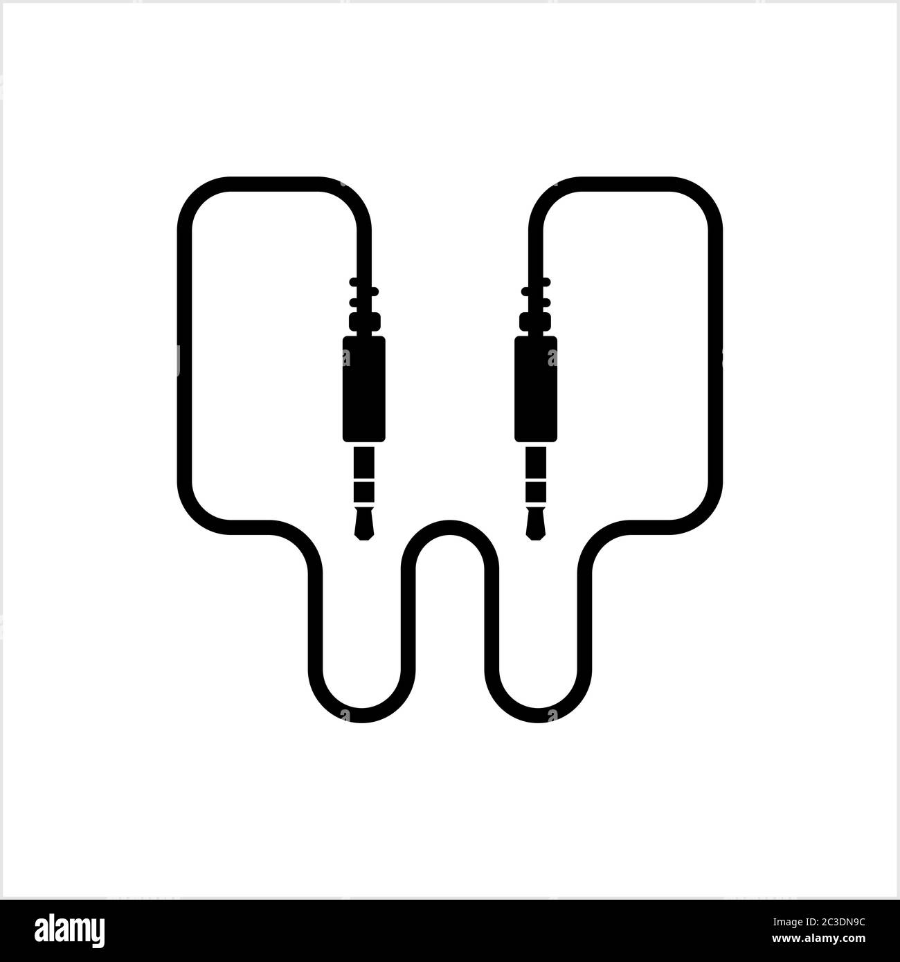 Audio Cable Icon, Plug Wire Vector Art Illustration Stock Vector Image ...