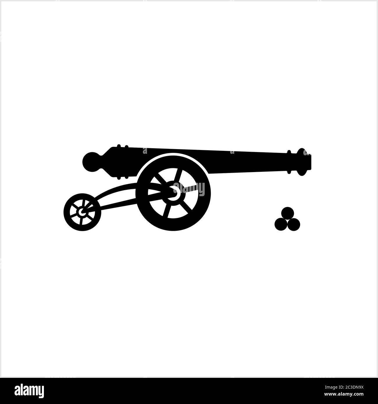 Cannon Icon, Weapon Icon, Old Style Vector Art Illustration Stock ...
