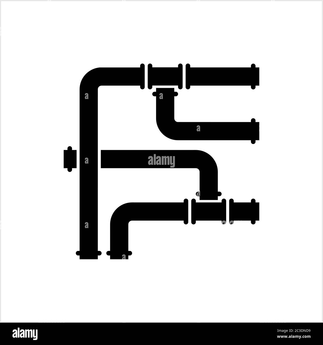 Pipe Icon, Pipe Fitting Icon, Water, Gas, Oil Pipeline, Plumbing Work ...