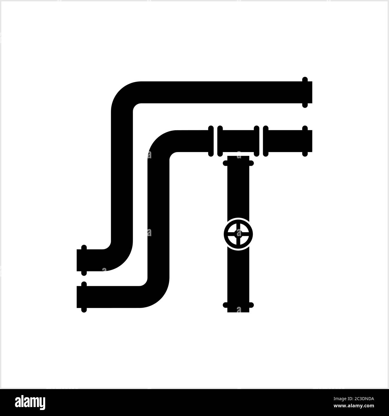 Pipe Icon, Pipe Fitting Icon, Water, Gas, Oil Pipeline, Plumbing Work ...