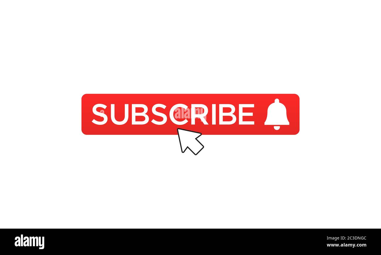 button subscribe bell notification with cursor pointer. design vector illustration Stock Vector ...