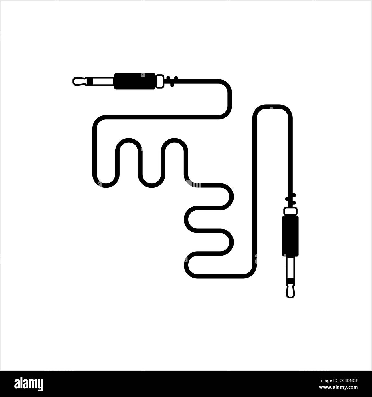 Audio Cable Icon, Plug Wire Vector Art Illustration Stock Vector Image ...