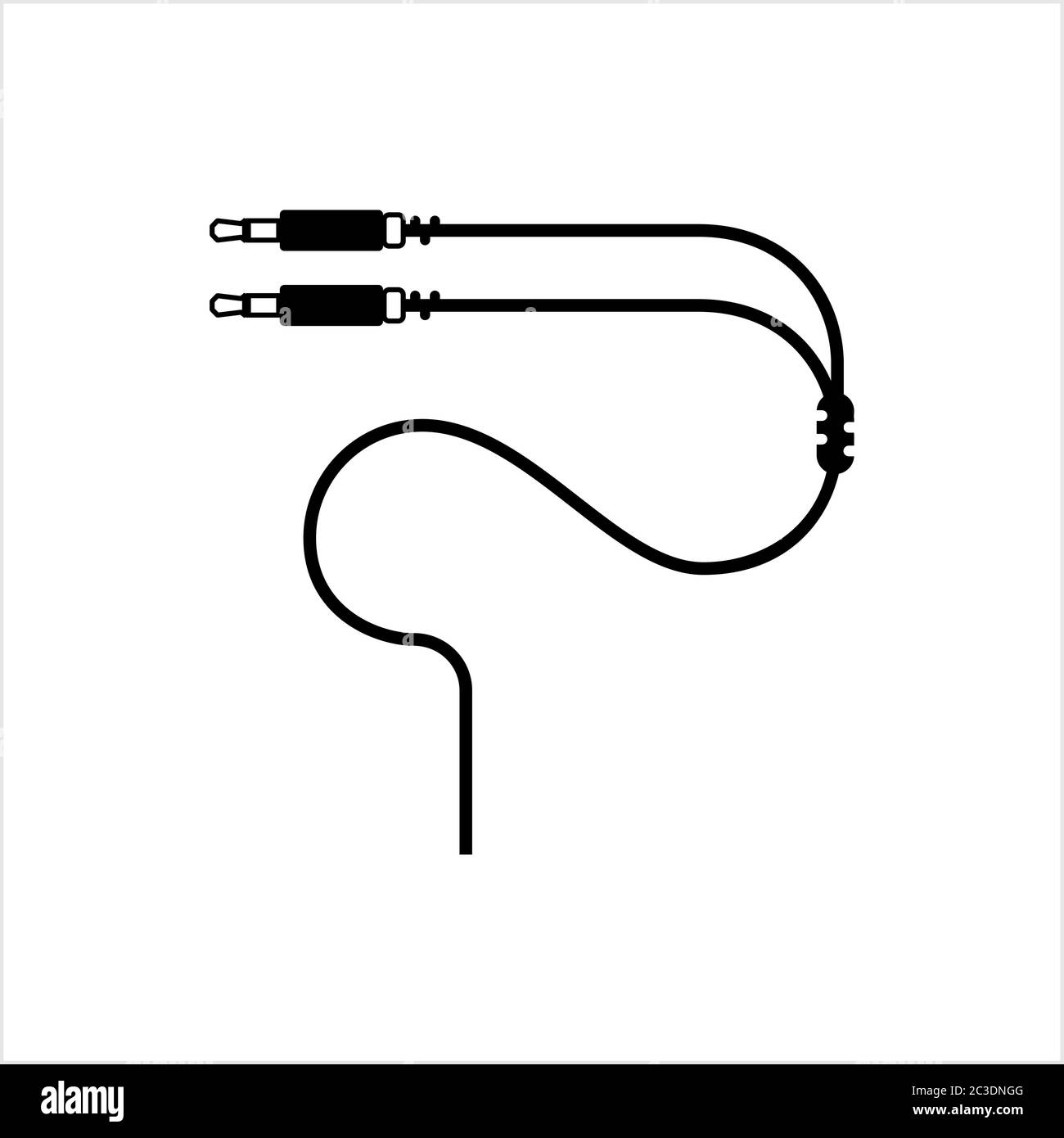 Audio Cable Icon, Plug Wire Vector Art Illustration Stock Vector Image ...