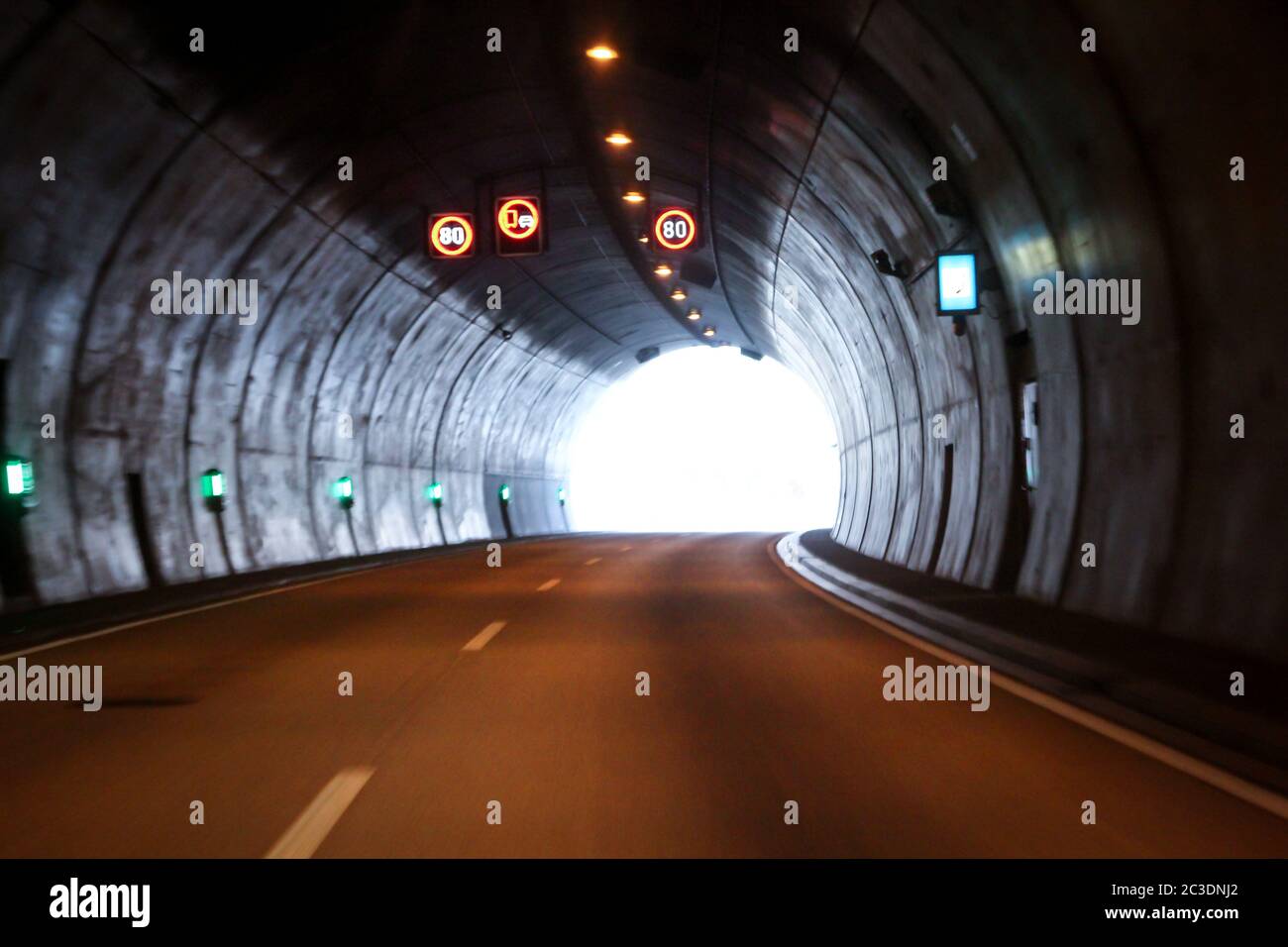 View into a freeway tunnel, tunnel tube Stock Photo - Alamy