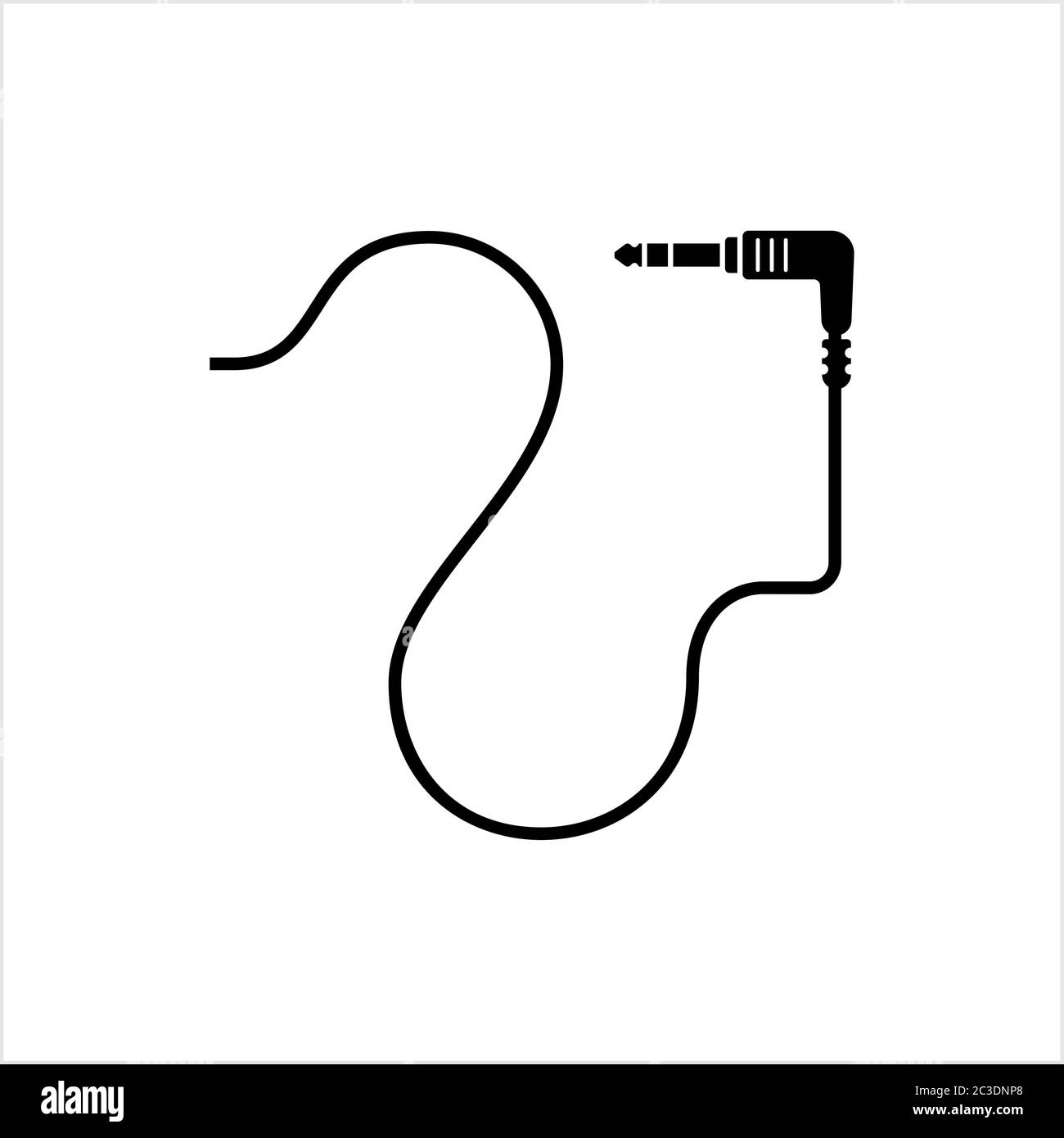 Audio Cable Icon, Plug Wire Vector Art Illustration Stock Vector Image ...