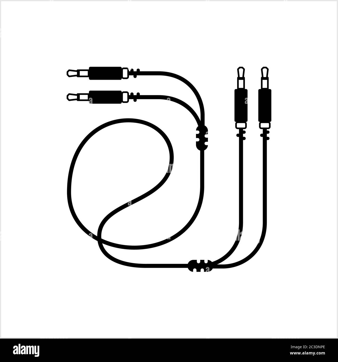 Audio Cable Icon, Plug Wire Vector Art Illustration Stock Vector Image ...