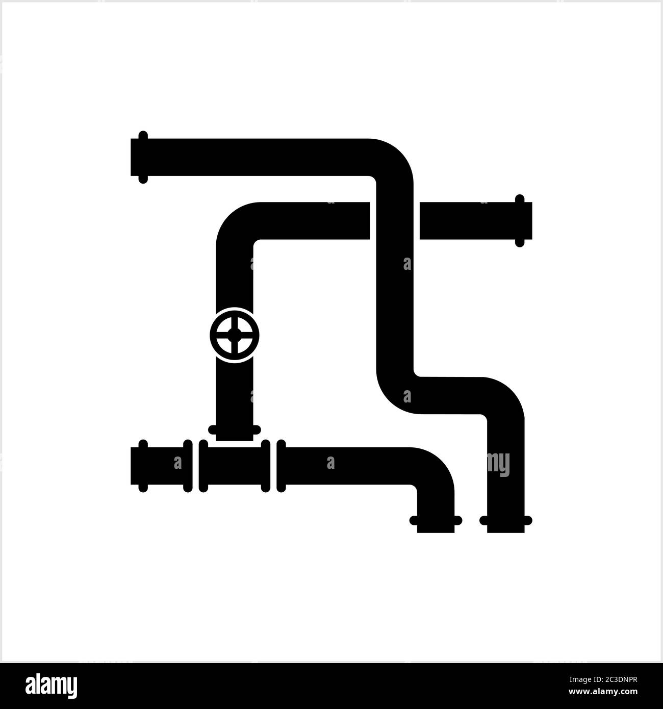 Pipe Icon, Pipe Fitting Icon, Water, Gas, Oil Pipeline, Plumbing Work ...
