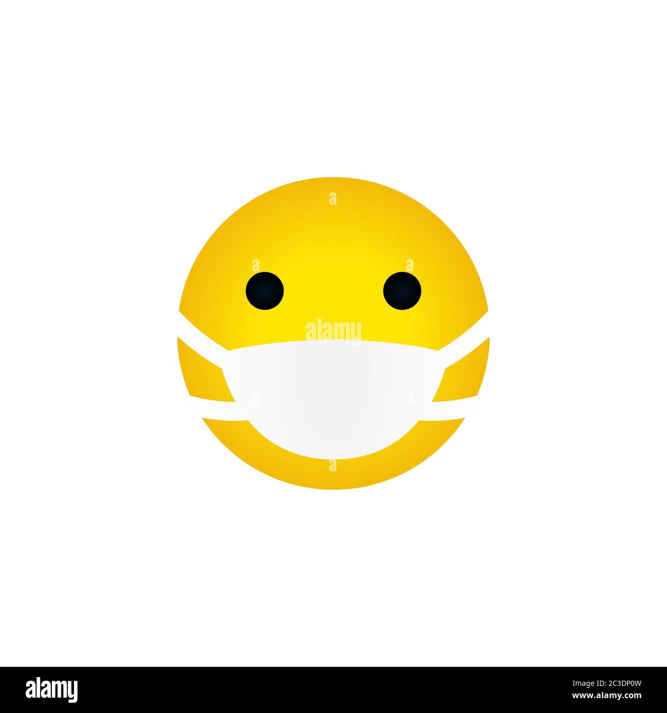 yellow emoticon medical mask isolated on white background Stock Vector ...