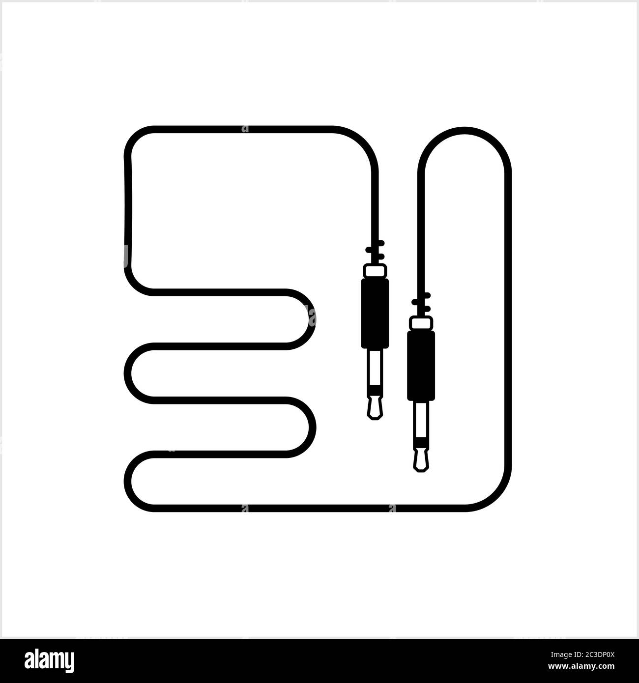 Audio Cable Icon, Plug Wire Vector Art Illustration Stock Vector Image ...