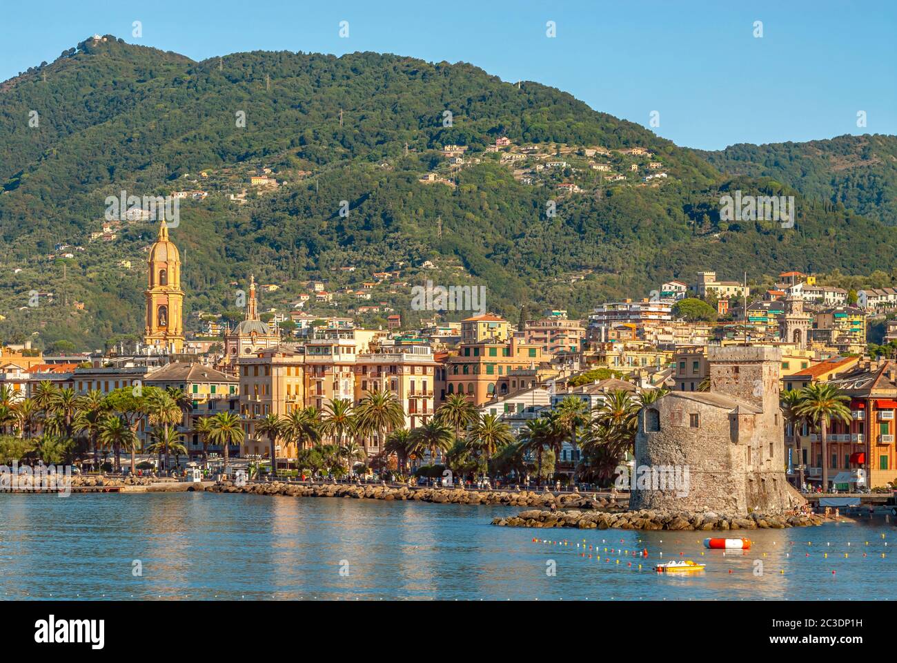 Old Town and harbor of Rapallo at the Ligurian Coast, North West Italy ...