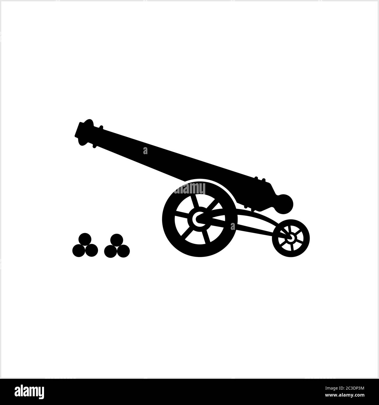 Cannon Icon, Weapon Icon, Old Style Vector Art Illustration Stock ...