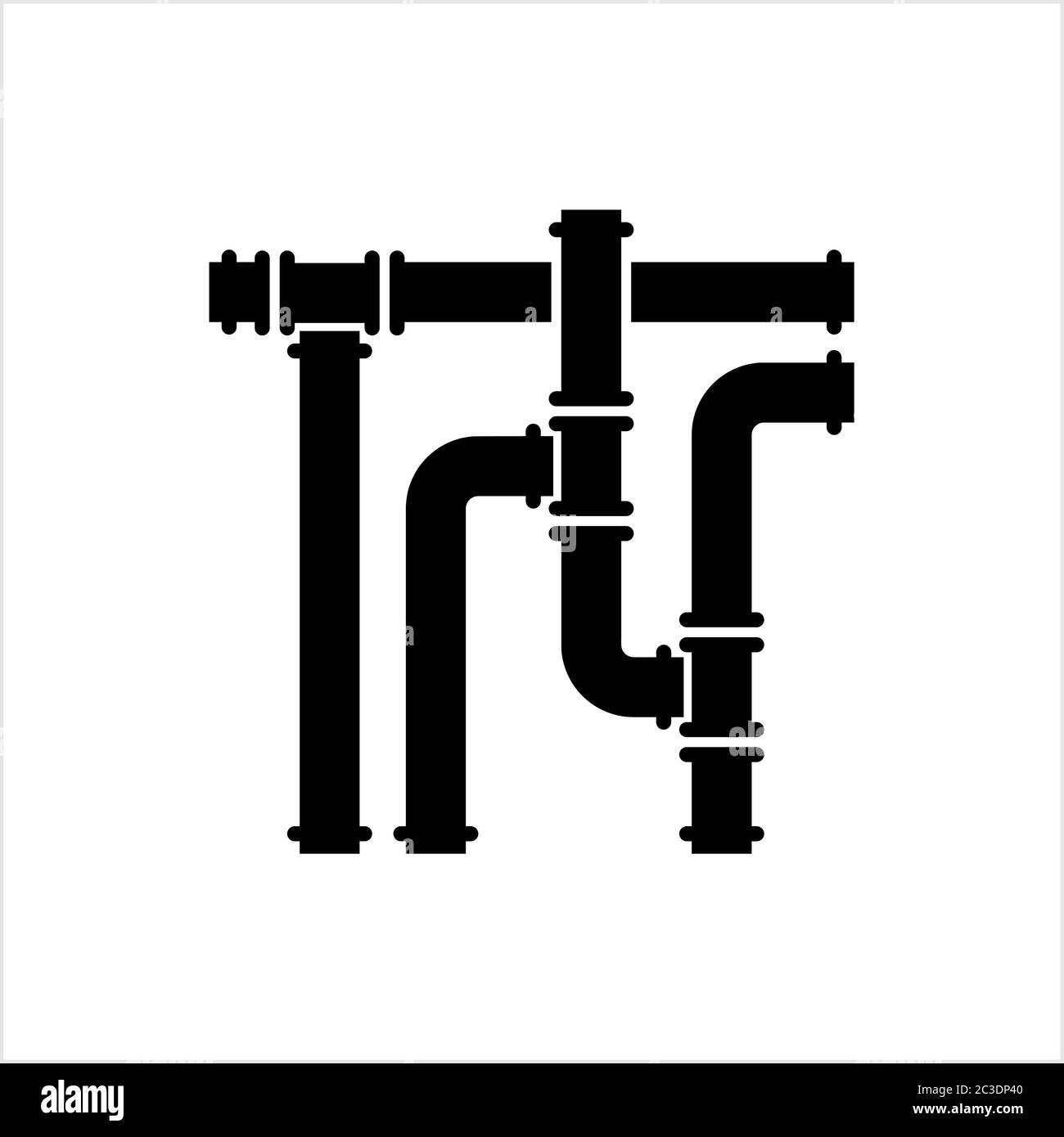 Pipe Icon, Pipe Fitting Icon, Water, Gas, Oil Pipeline, Plumbing Work ...