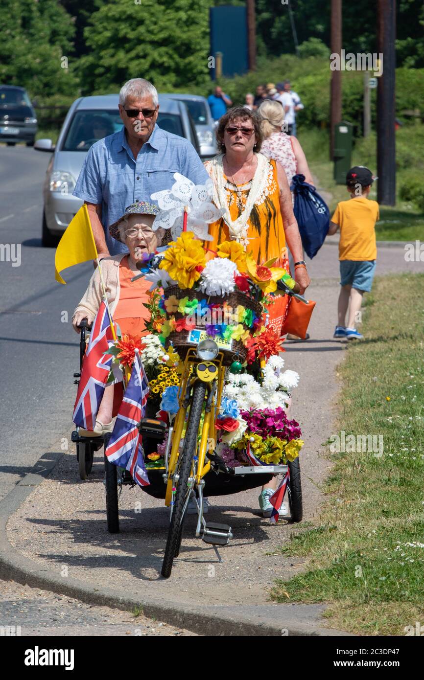 Highly decorated floral bike/trike ready for the annual Gala Parade ...