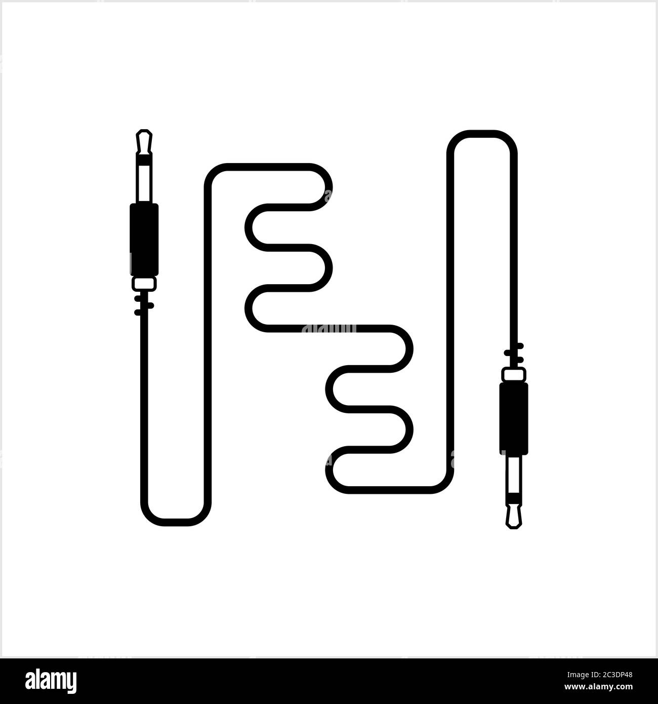 Audio Cable Icon, Plug Wire Vector Art Illustration Stock Vector Image ...