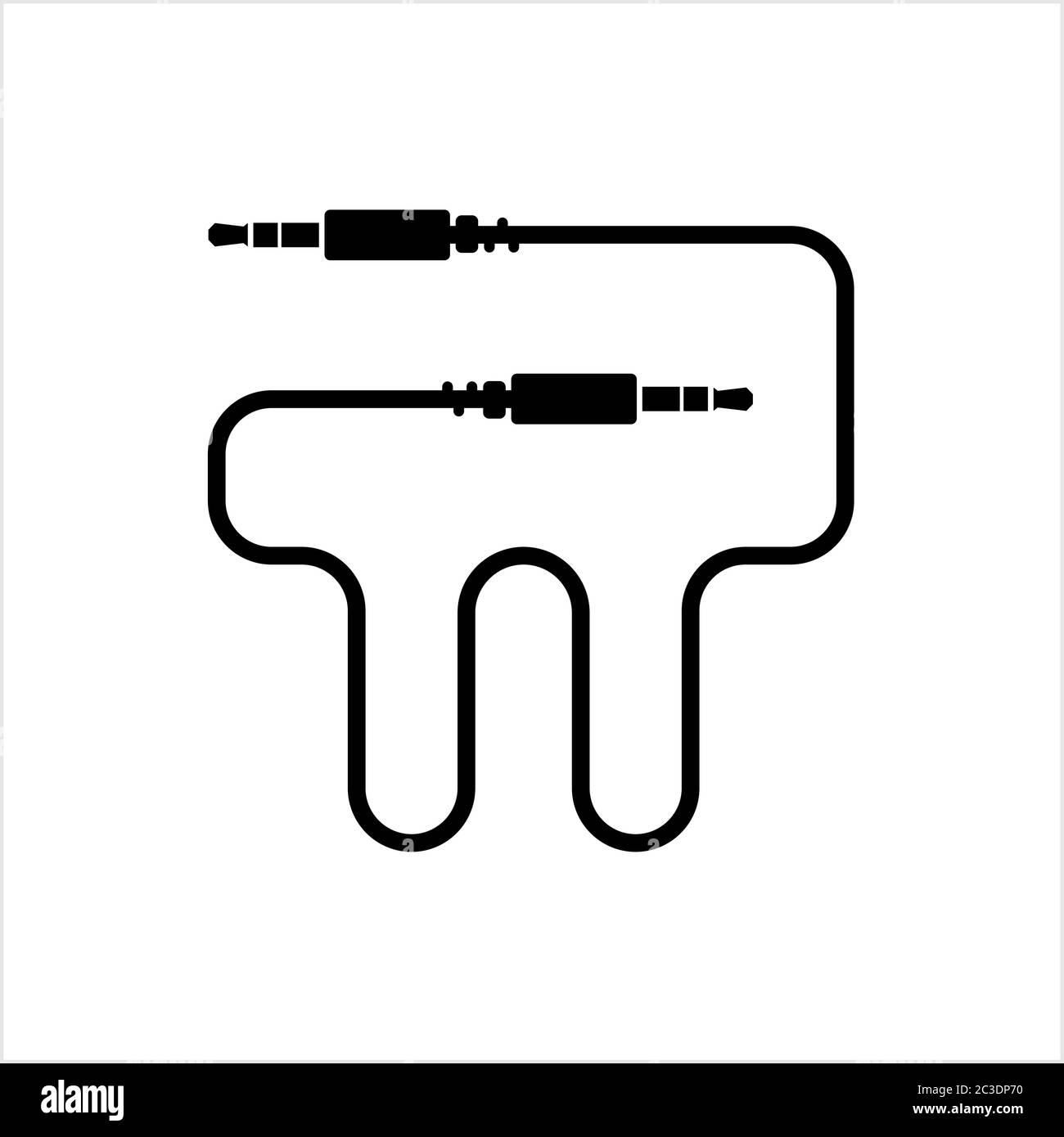 Audio Cable Icon, Plug Wire Vector Art Illustration Stock Vector Image ...