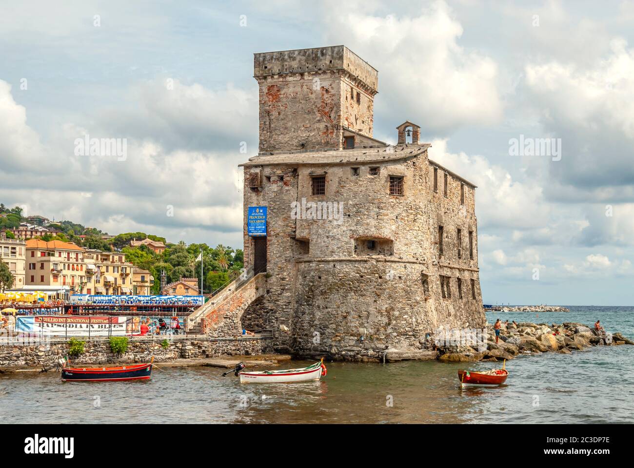 Castello sul Mare at the waterfront of Rapallo, Liguria, Italy Stock ...