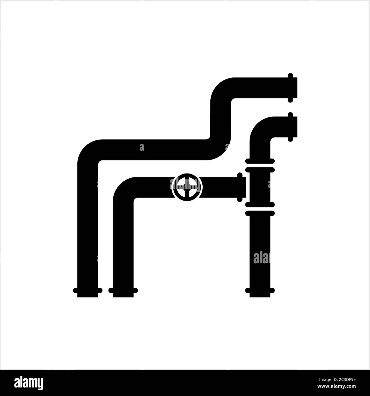 Pipe Icon, Pipe Fitting Icon, Water, Gas, Oil Pipeline, Plumbing Work ...