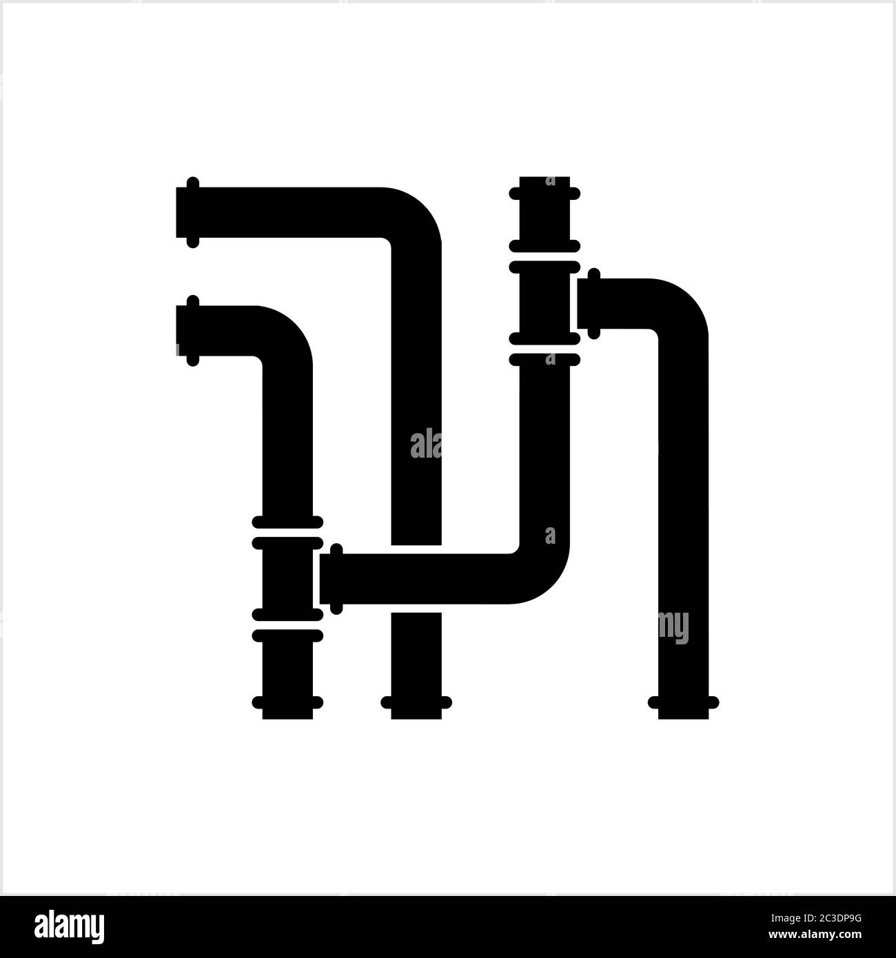 Pipe Icon, Pipe Fitting Icon, Water, Gas, Oil Pipeline, Plumbing Work ...