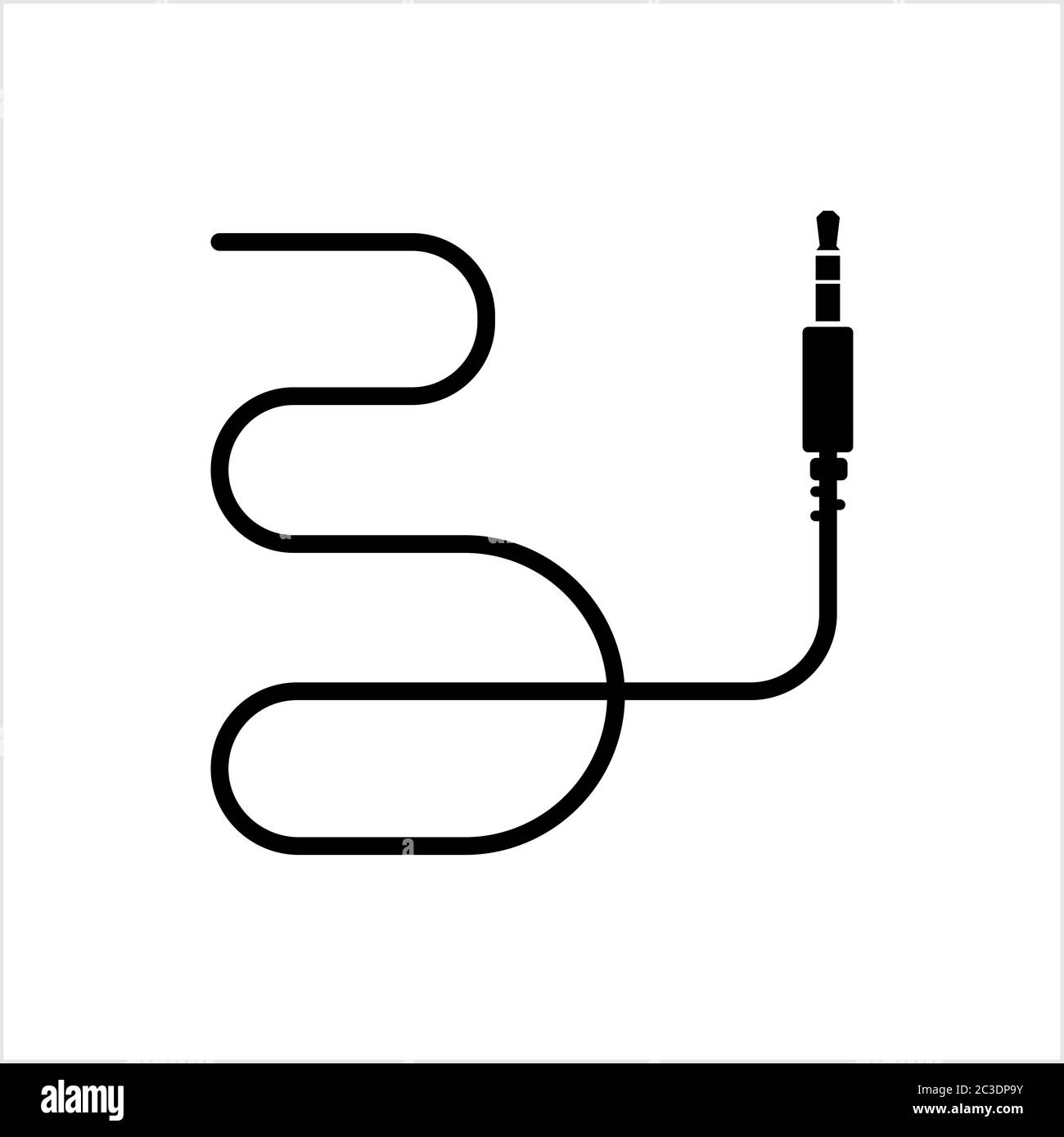 Audio Cable Icon, Plug Wire Vector Art Illustration Stock Vector Image ...