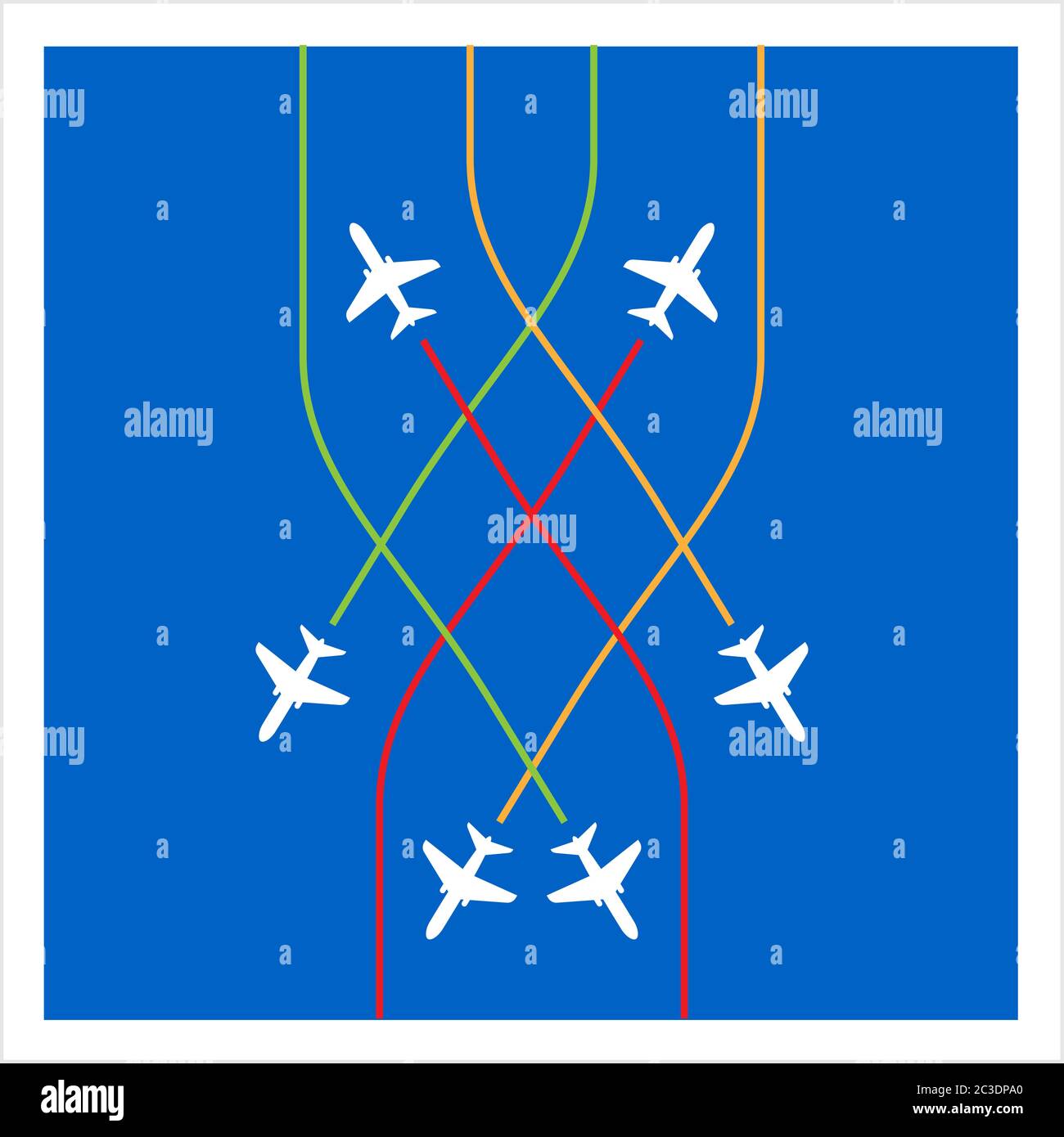 Airplane Flying Formation In Blue Sky, Air Show Display, The ...