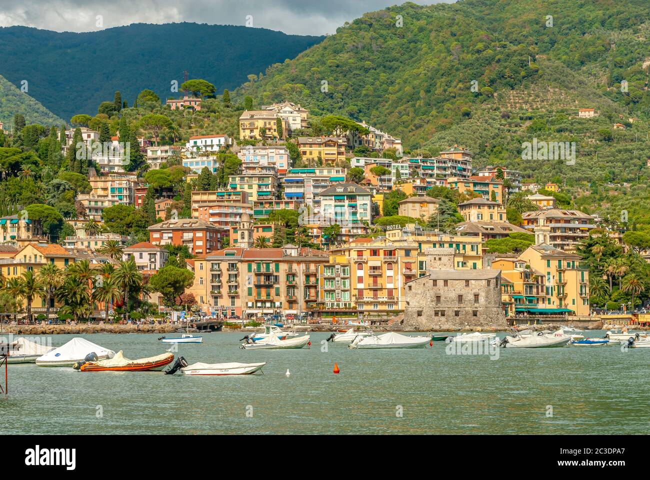 Old Town and harbor of Rapallo at the Ligurian Coast, North West Italy ...