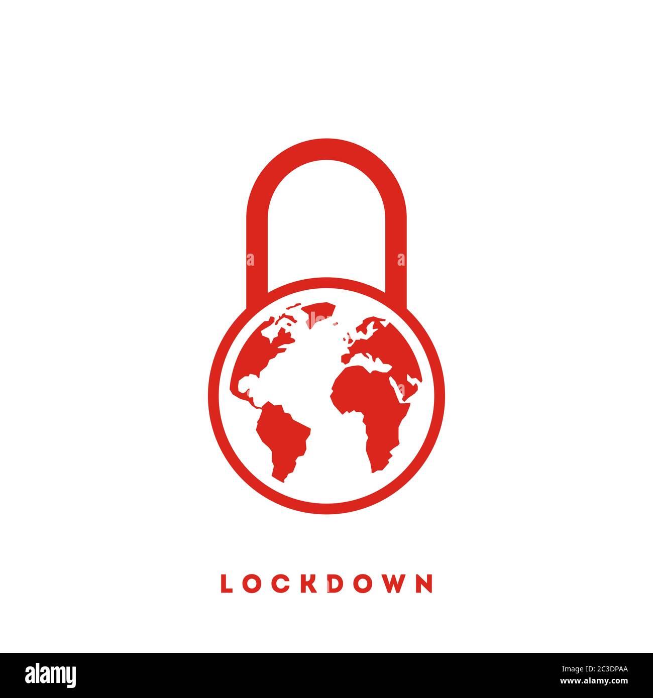 lockdown world coronavirus. map world in padlock design vector ...