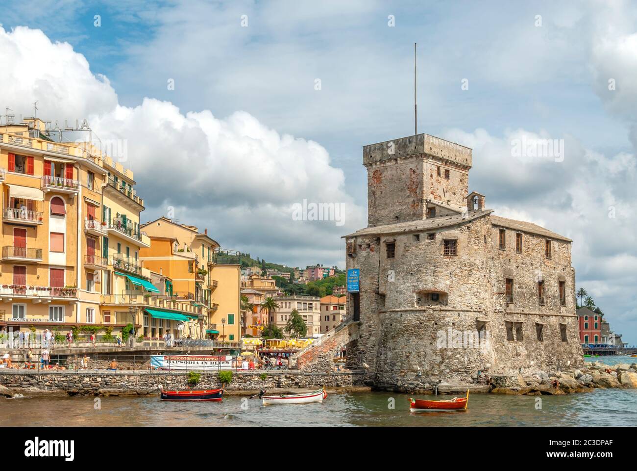Castello sul Mare at the waterfront of Rapallo, Liguria, Italy Stock Photo - Alamy