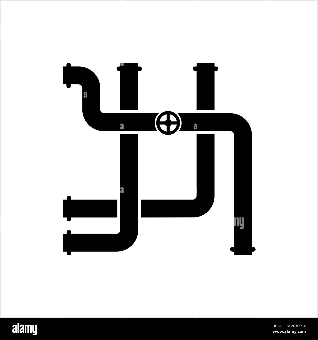 Pipe Icon, Pipe Fitting Icon, Water, Gas, Oil Pipeline, Plumbing Work ...