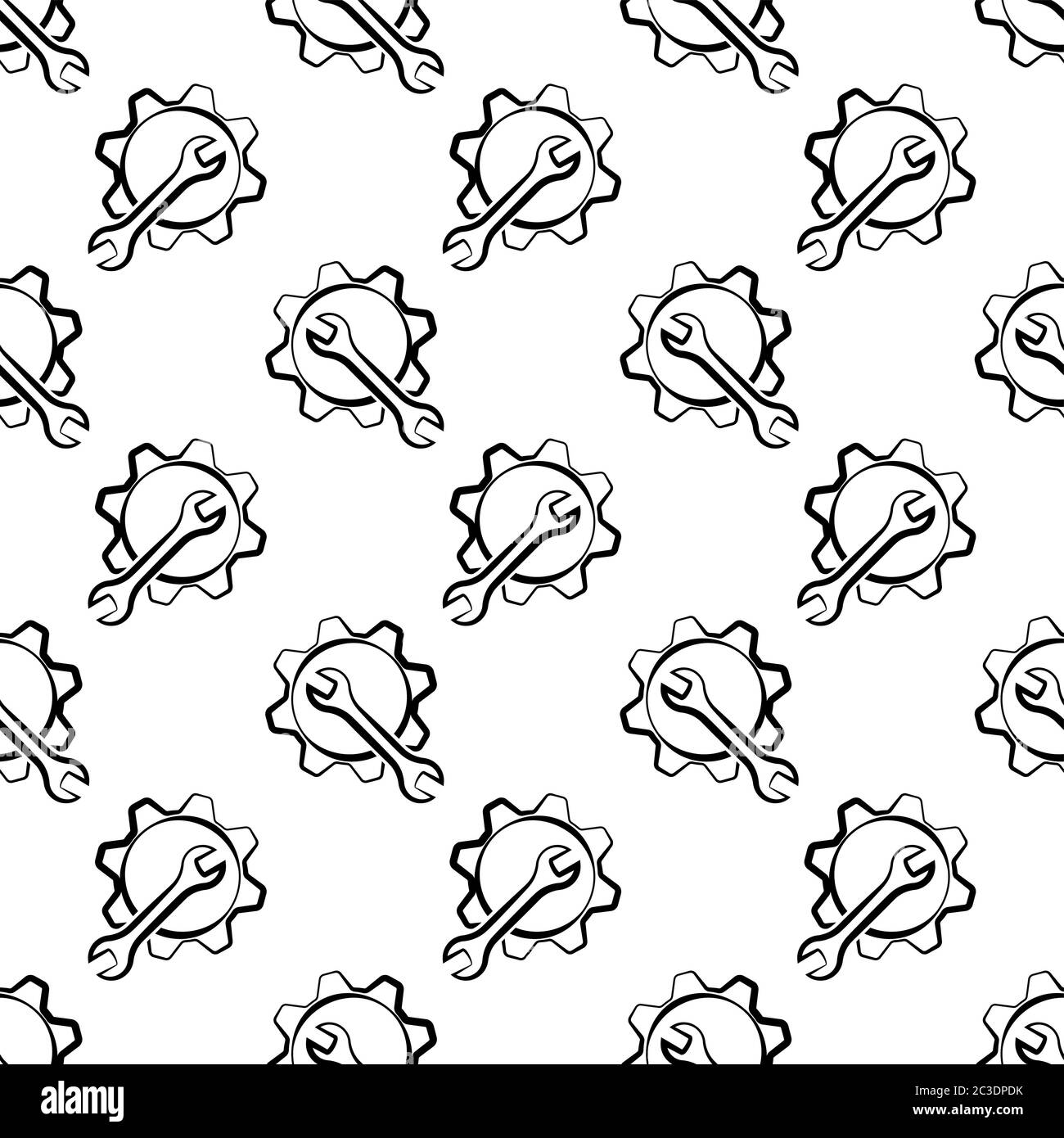 Setting Icon Seamless Pattern, Gear, User Preference Setting Vector Art ...