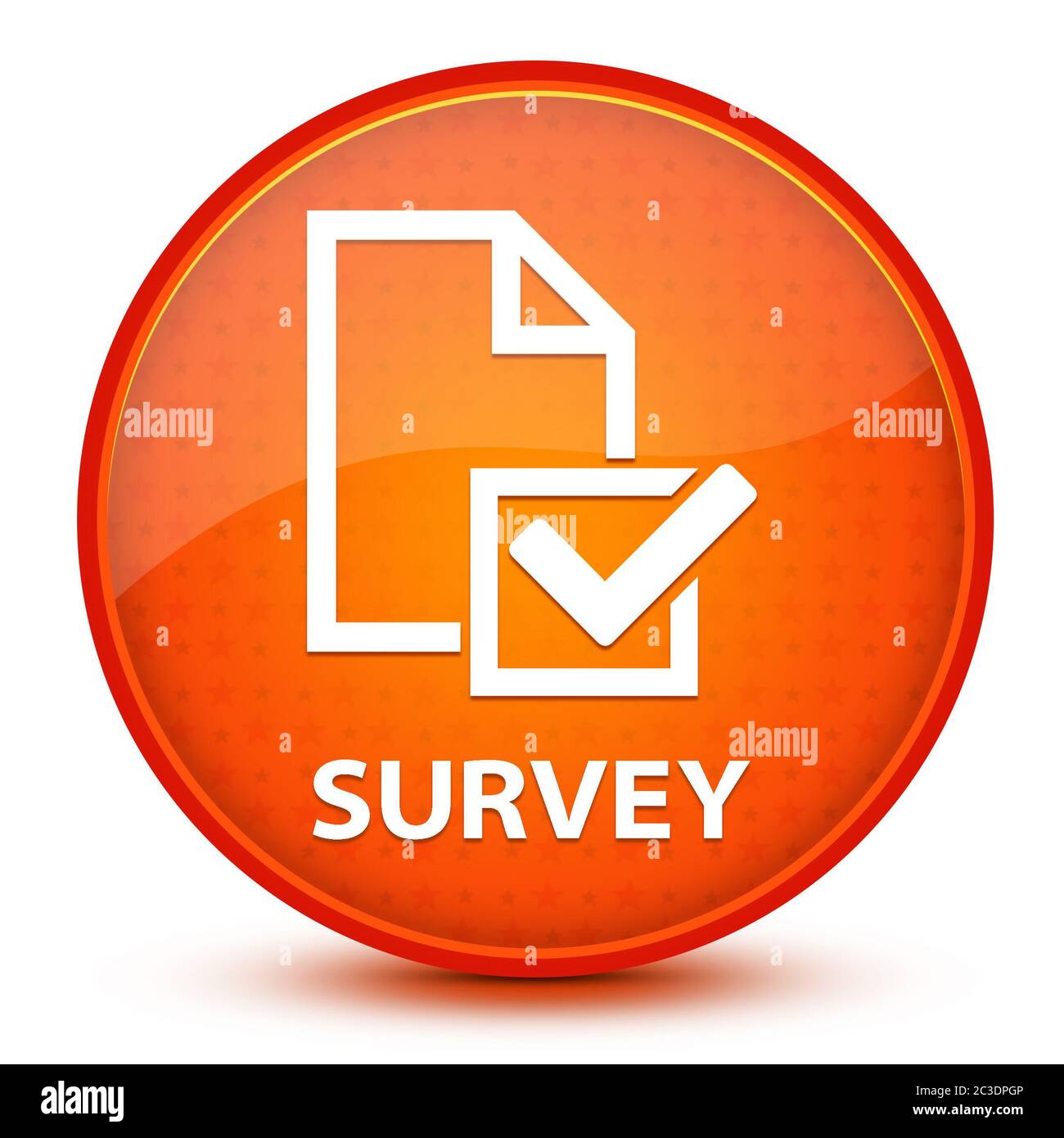 Survey (Checklist icon) isolated on glossy star orange round button ...