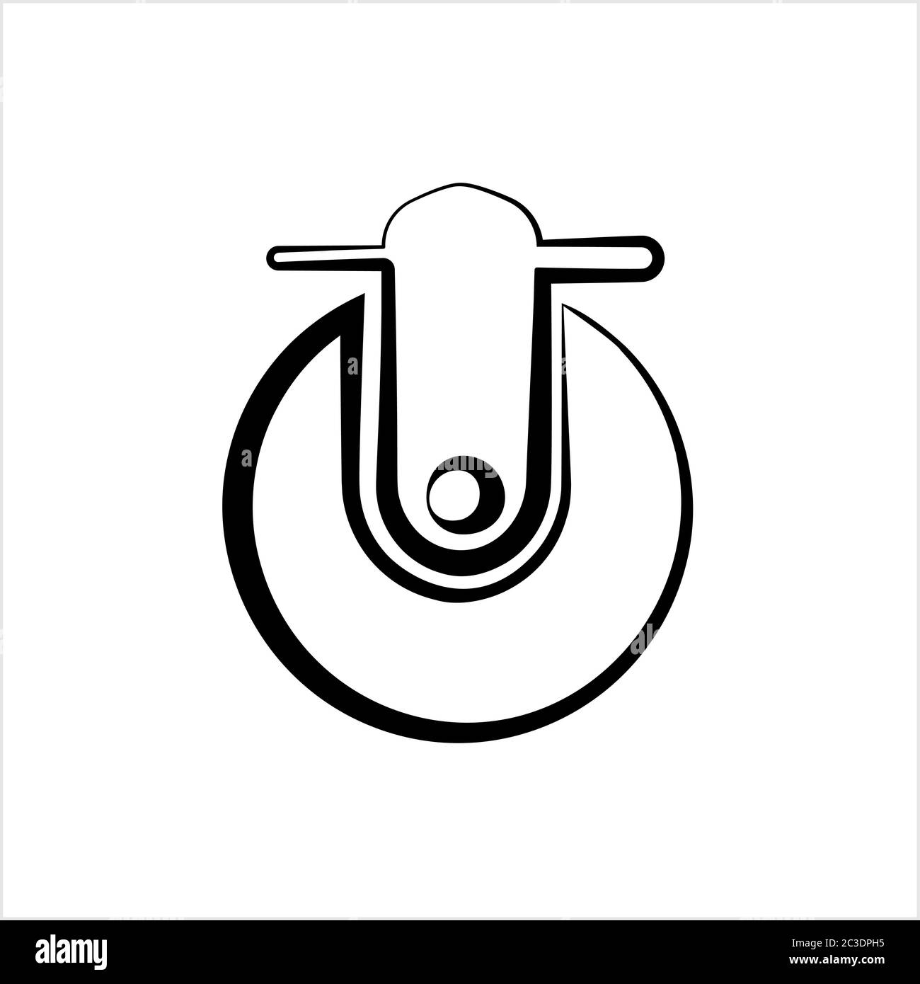 Caster Wheel Icon Vector Art Illustration Stock Vector Image & Art - Alamy