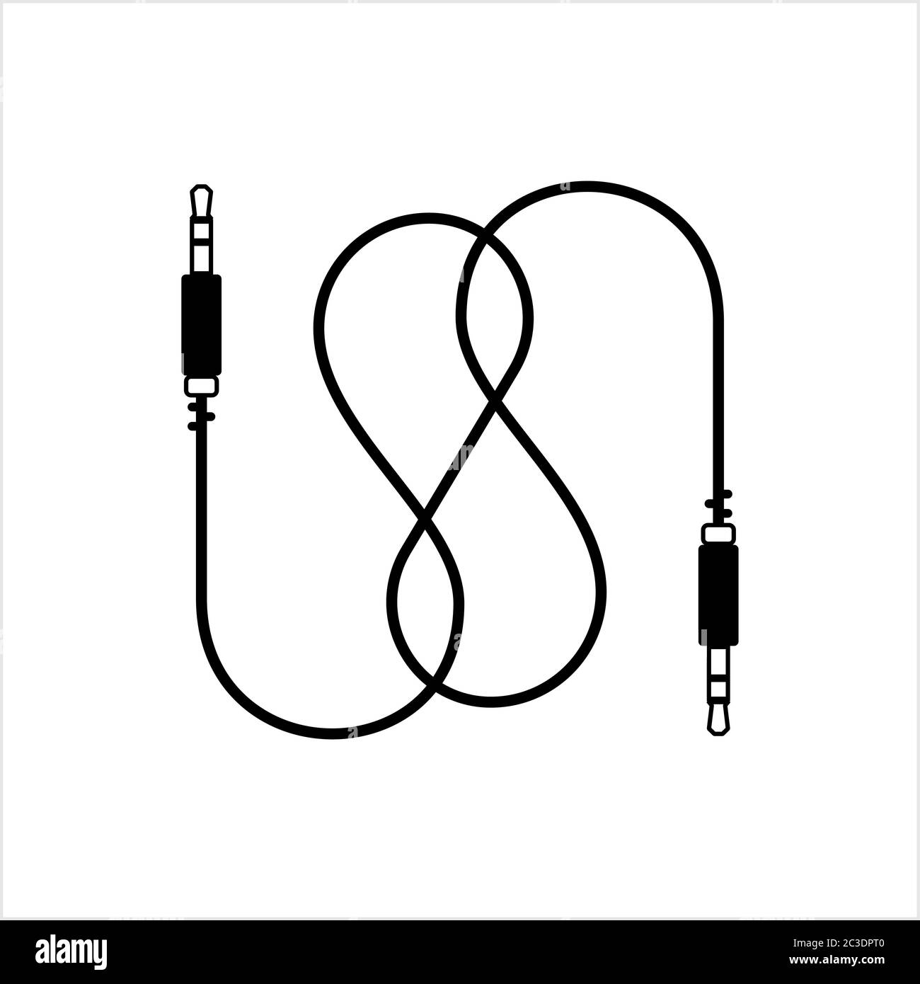 Audio Cable Icon, Plug Wire Vector Art Illustration Stock Vector Image ...