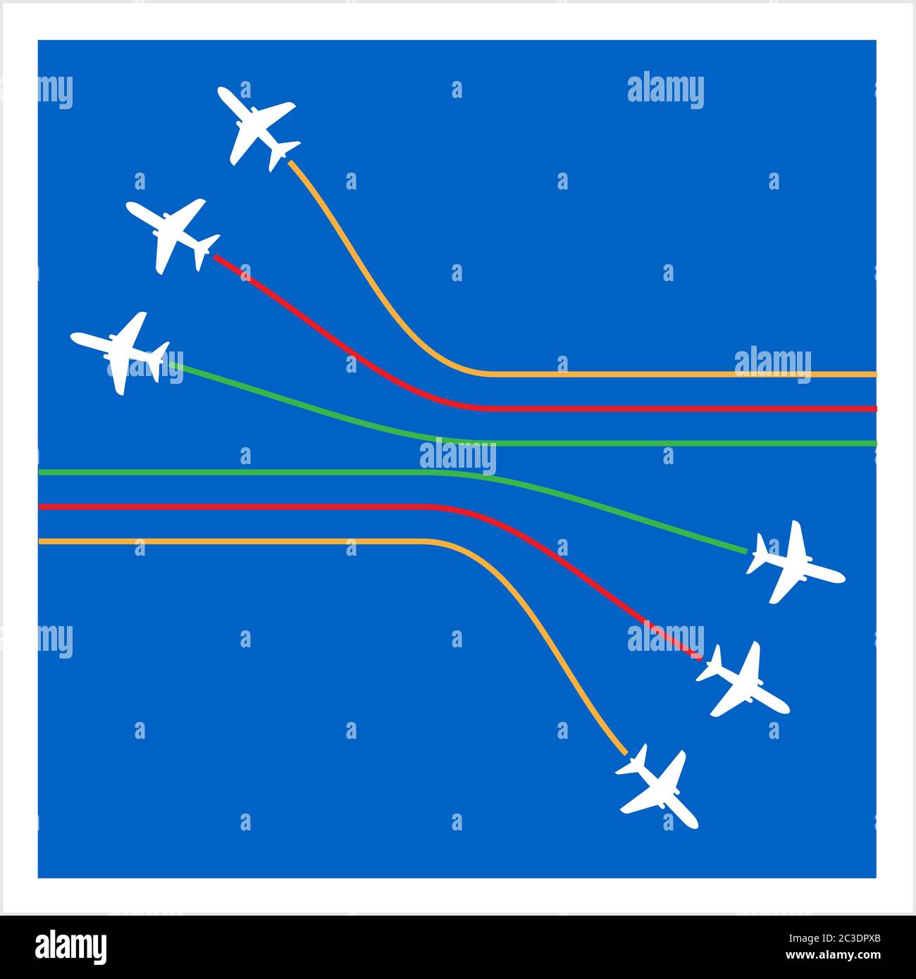Airplane Flying Formation In Blue Sky, Air Show Display, The ...