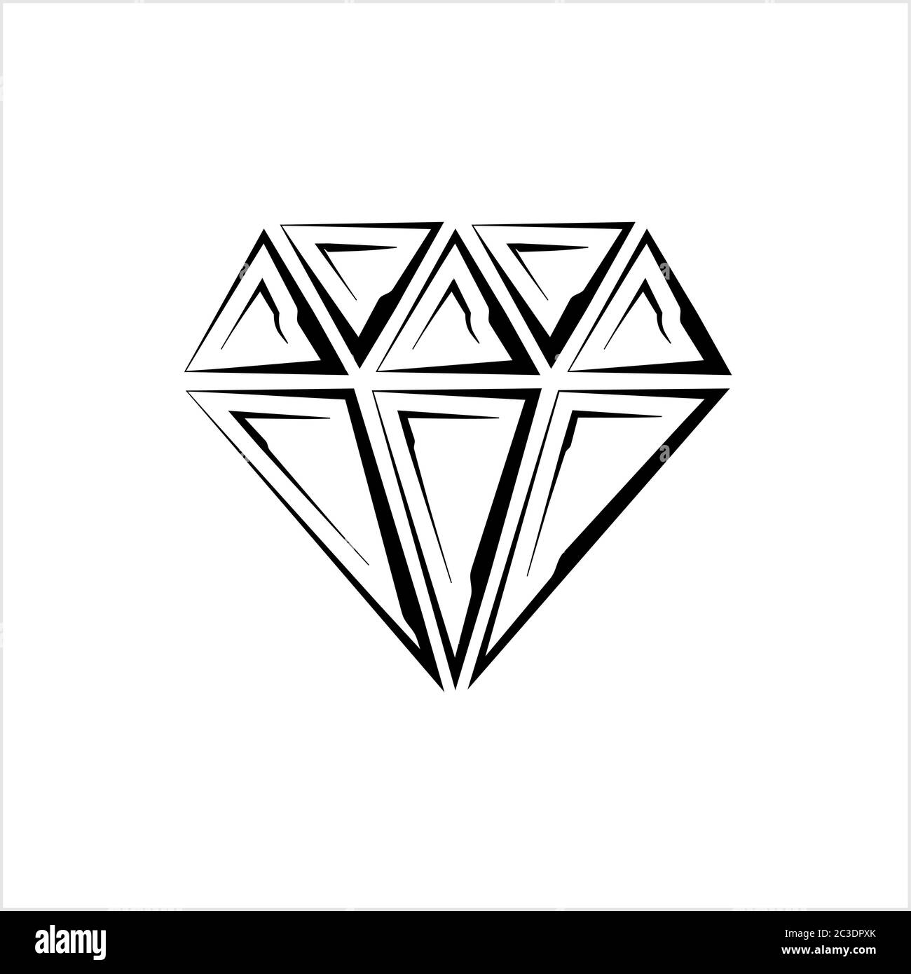 Diamond Icon, Diamond Cut Vector Art Illustration Stock Vector Image ...